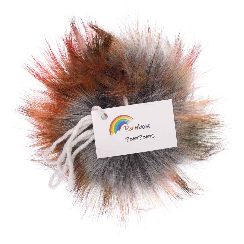 Rainbow PomPoms Faux Fur Pompom — Sconch Yarn Shop