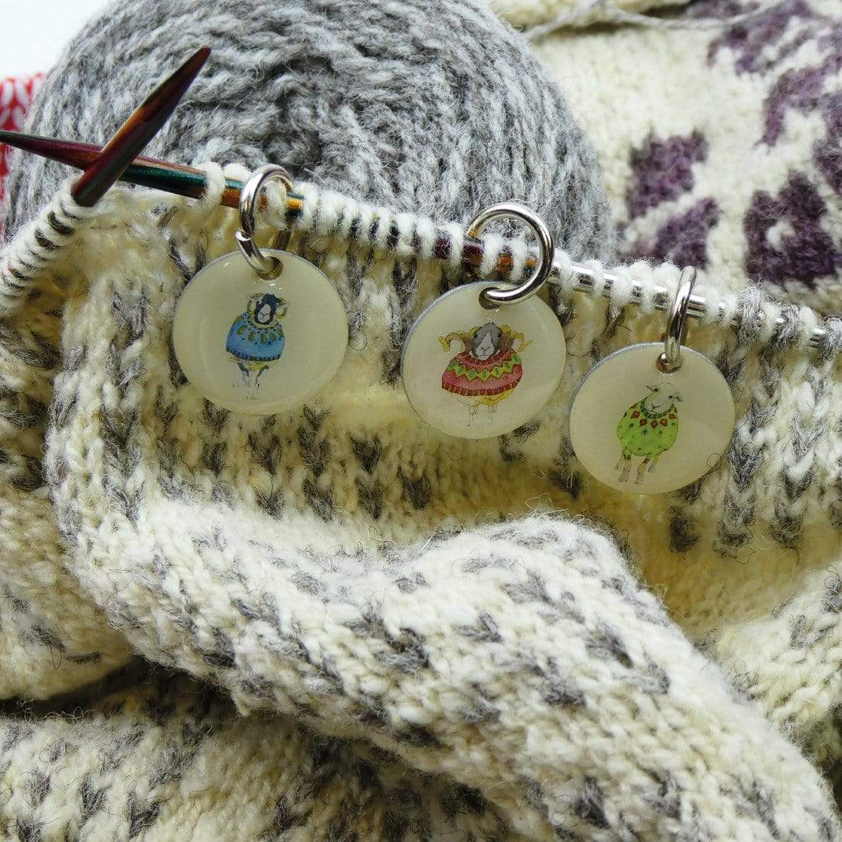 Emma Ball - Knitting Stitch Markers (x6) - Sheep in Sweaters — Sconch ...